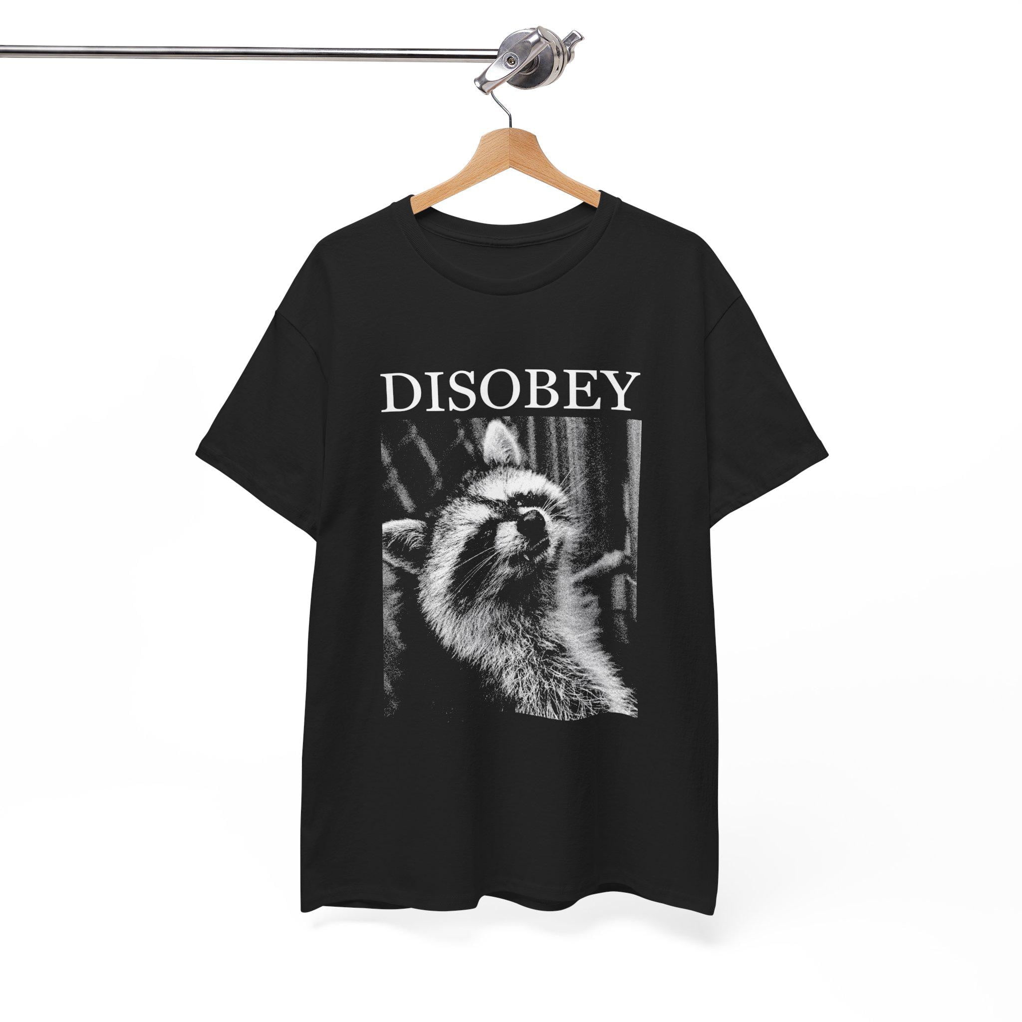 Disobey Raccoon T-Shirt - Walmart.com