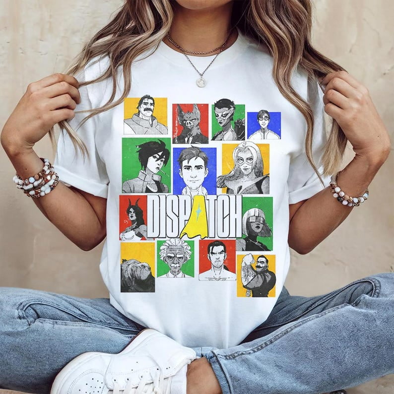 Dispatch Game 2025 Graphic Character Grid Shirt Color Block ...