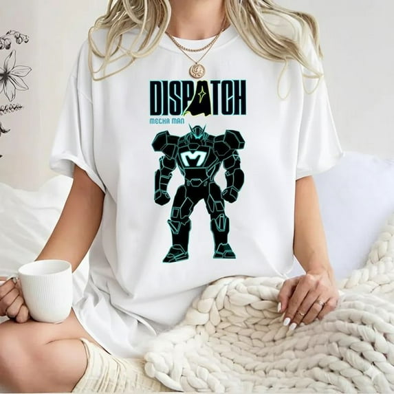 Dispatch Video Game Mecha Man T-Shirt, Neon Robot Armor Graphic Tee ...