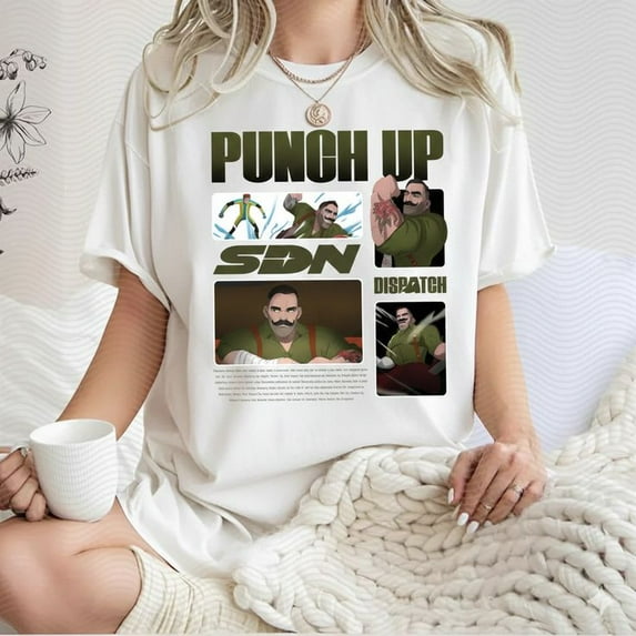 Dispatch Video Game Punch Up T-Shirt, Anime Superheroo Cartoon Graphic ...
