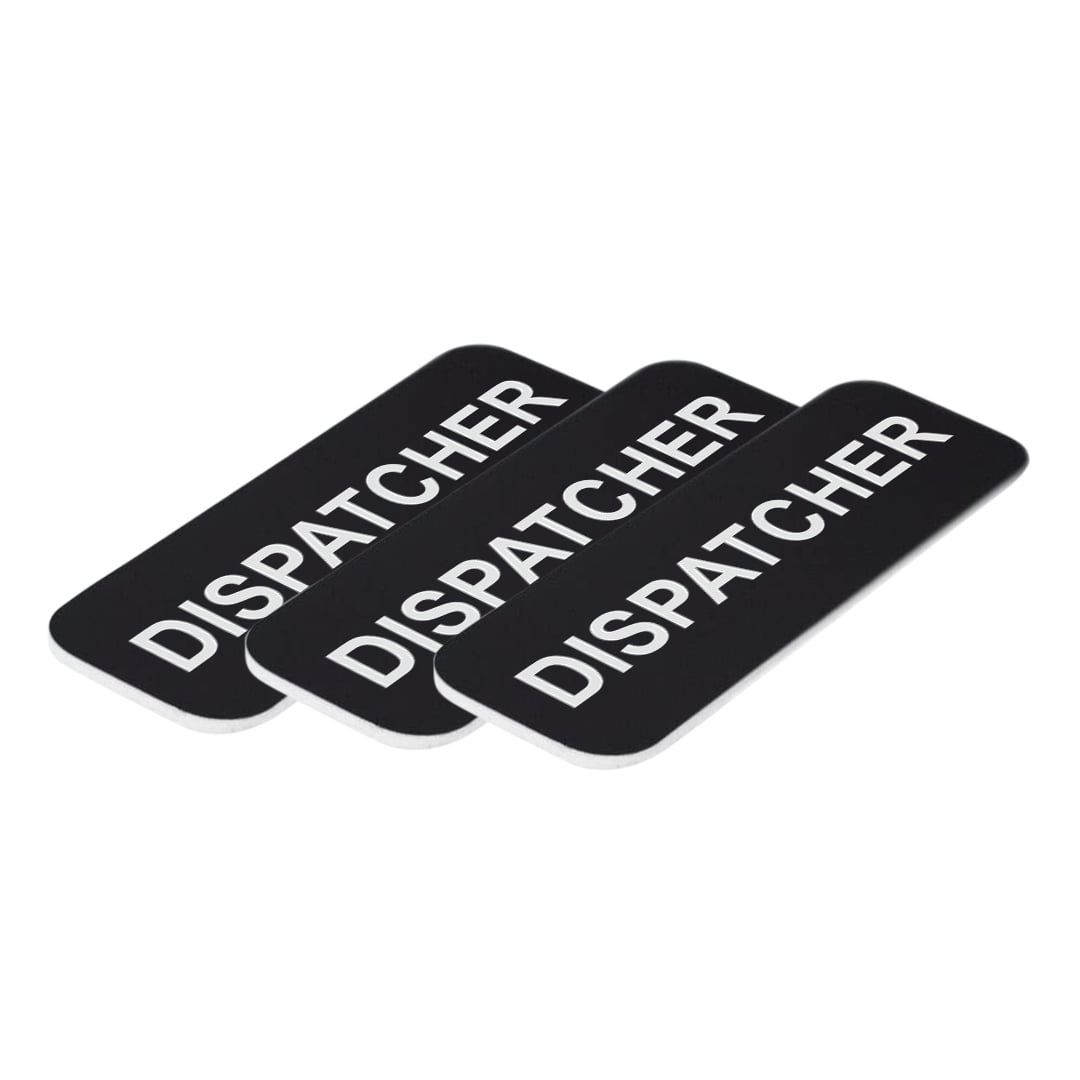 Dispatcher 1 x 3" Name Tag/Badge, Black, (3 Pack) - Walmart.com