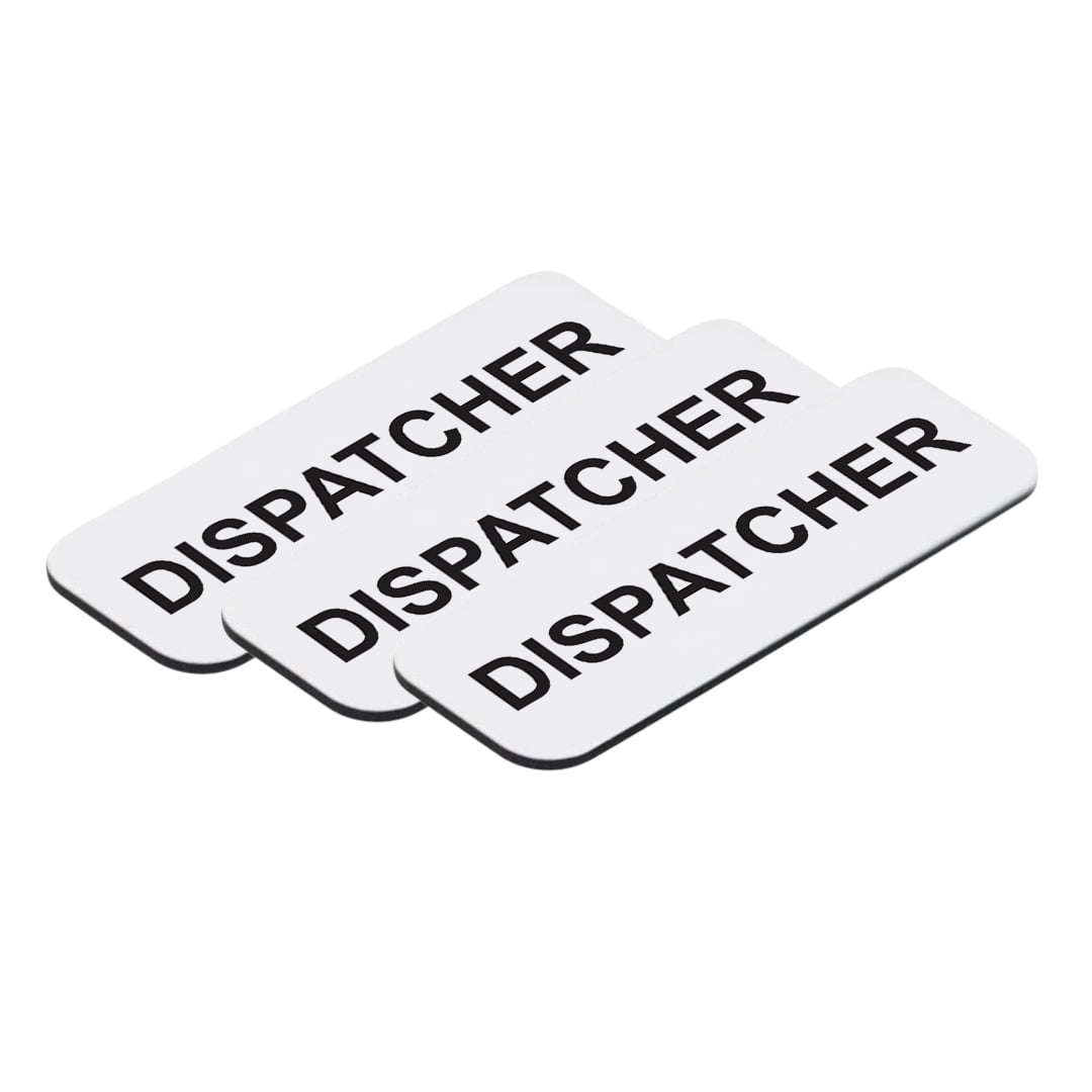 Dispatcher 1 x 3" Name Tag/Badge, White, (3 Pack) - Walmart.com