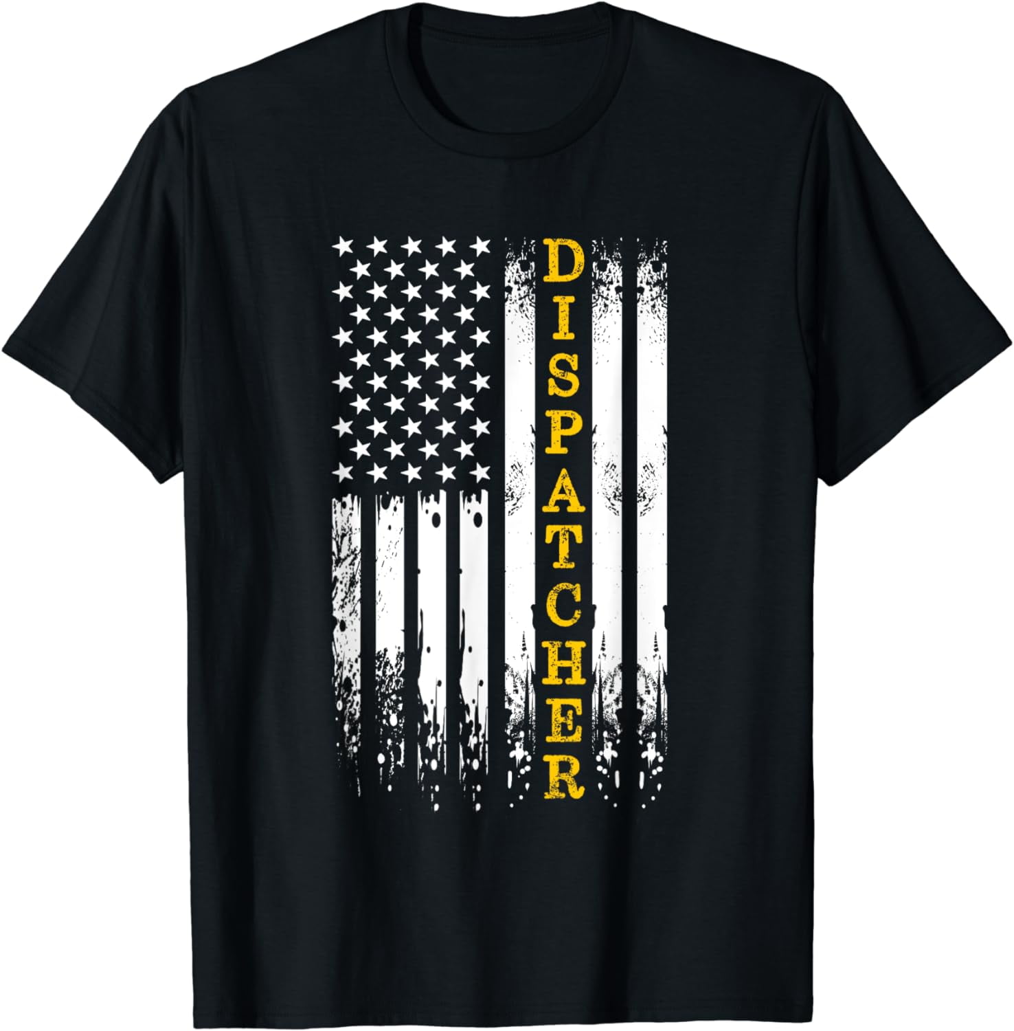 Dispatcher - 911 Operator Thin Gold Yellow Line Dispatcher T-Shirt ...