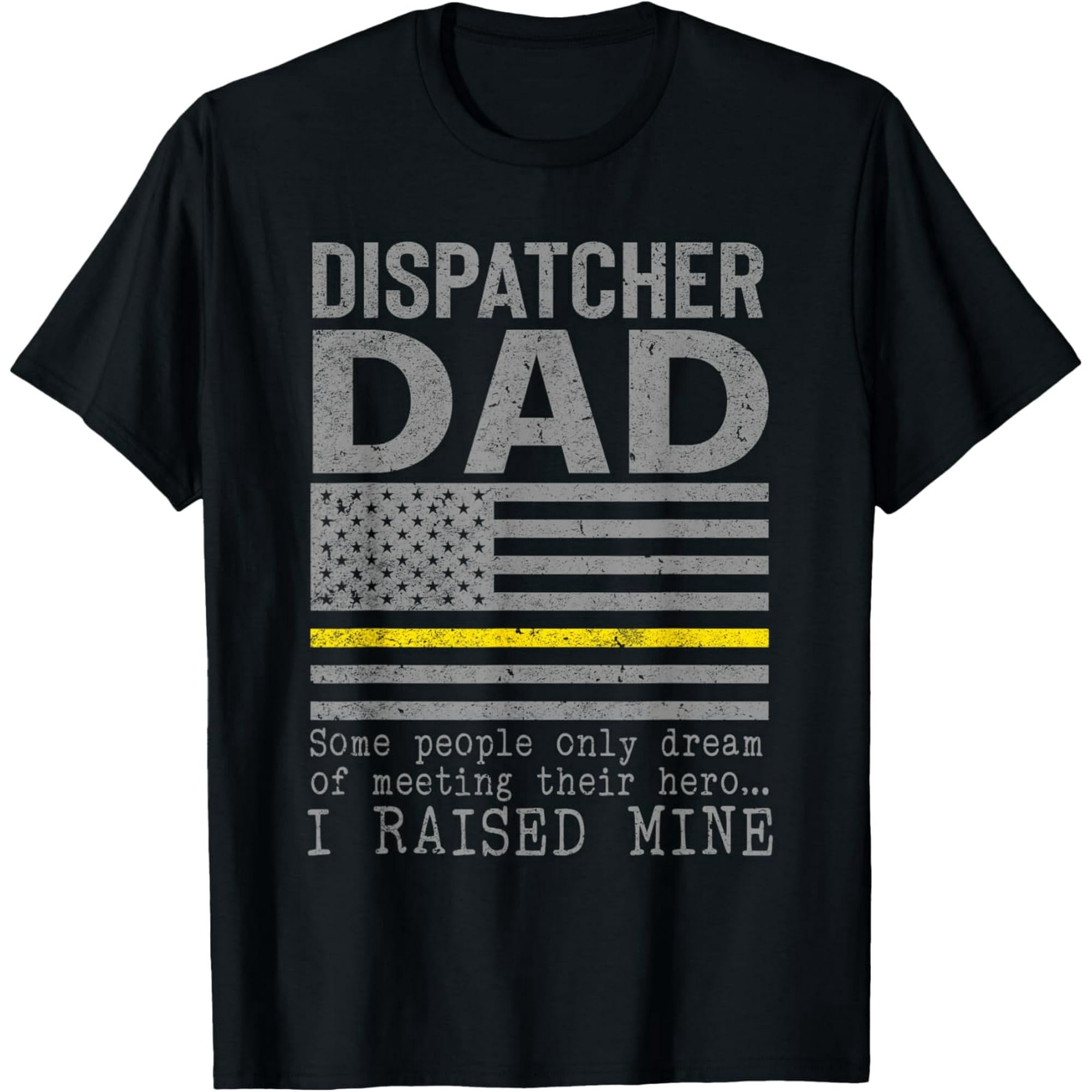 Dispatcher Dad Thin Gold Line Hero Father Gift Men's Retro Graphic T ...