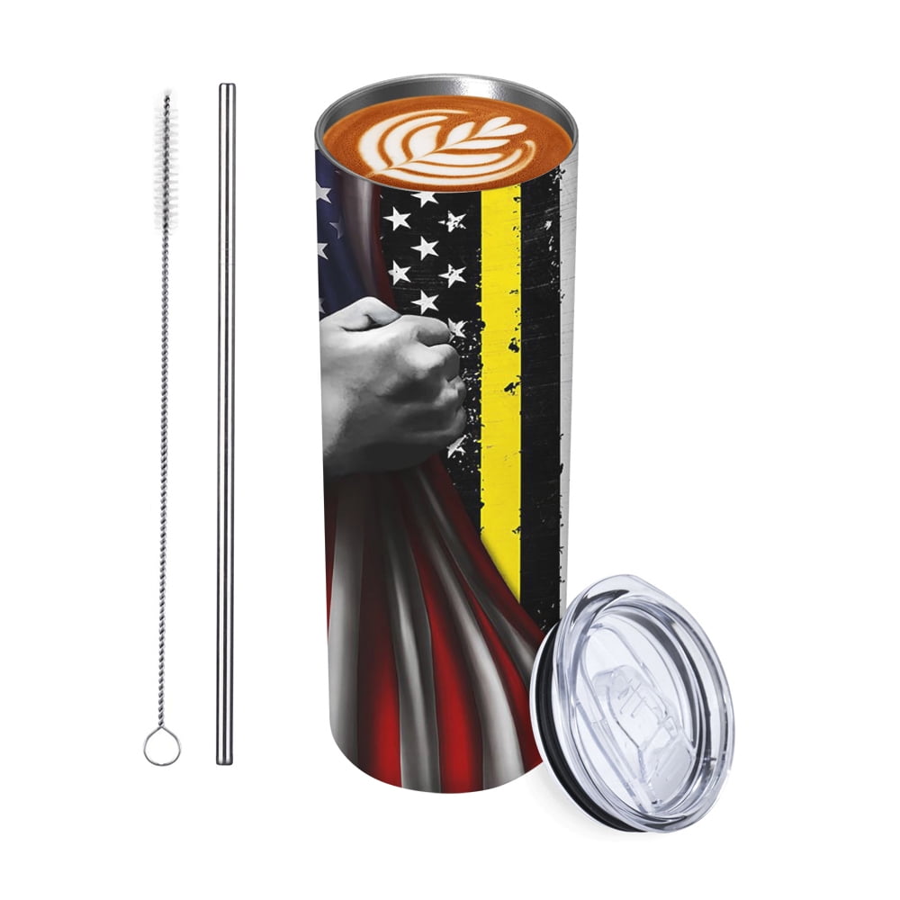 Dispatcher Thin Gold Line 20oz Coffee Mug Cup,Stainless Steel Thermos ...