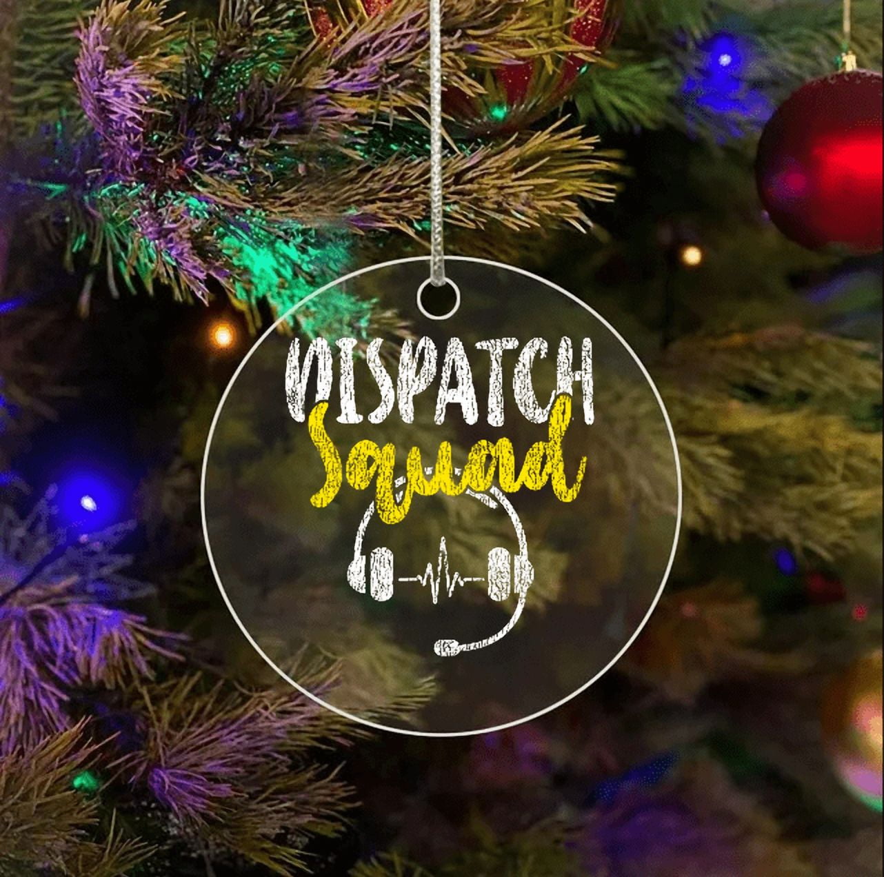 Dispatcher Thin Gold Yellow Line Dispatch Squad Ornament, Home ...