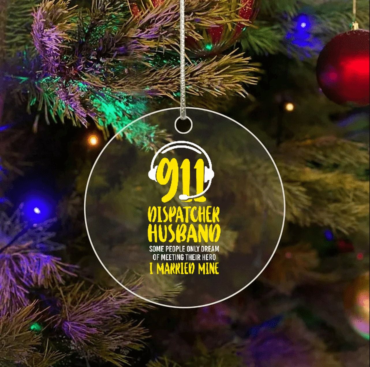 Dispatcher Thin Gold Yellow Line Husband Wife Ornament, Home Decoration ...