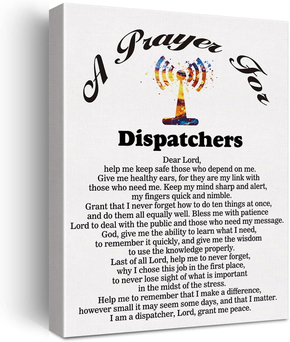 a Dispatcher's Prayer Canvas Home Wall Art Decor Dispatchers Gift ...
