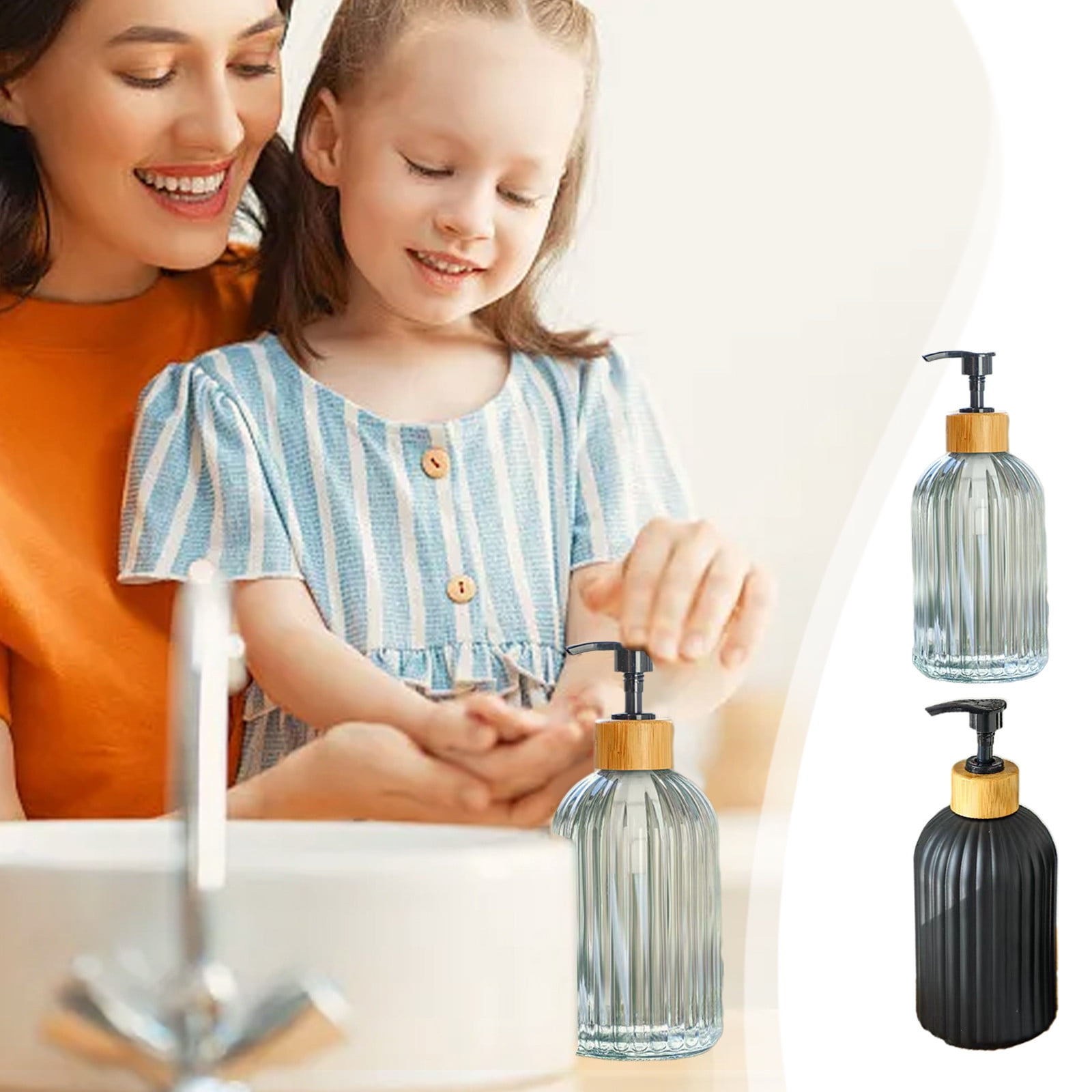 Clearance, Vertical Glass Soap Dispenser, 14 oz Hand Soap, Stainless ...
