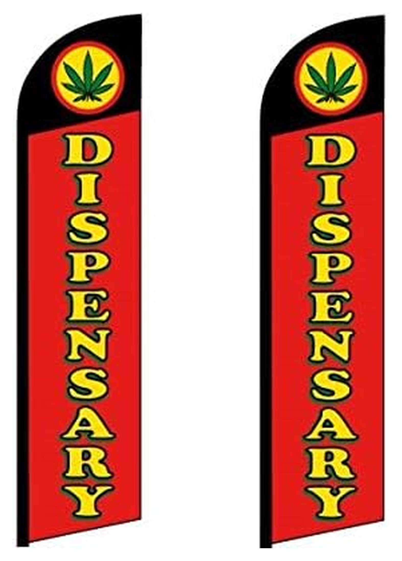 Dispensary Sign Flags -2 Pack |11.5ft x 2.5ft Heavy Duty Dispensary ...