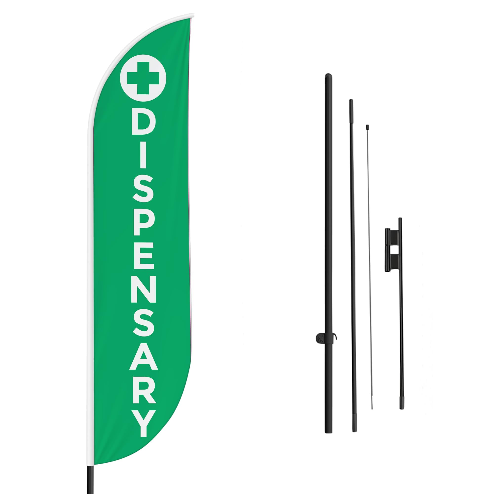 Dispensary Sign feather flag Pole kit for Outdoor by Mavis | 15 FEET ...