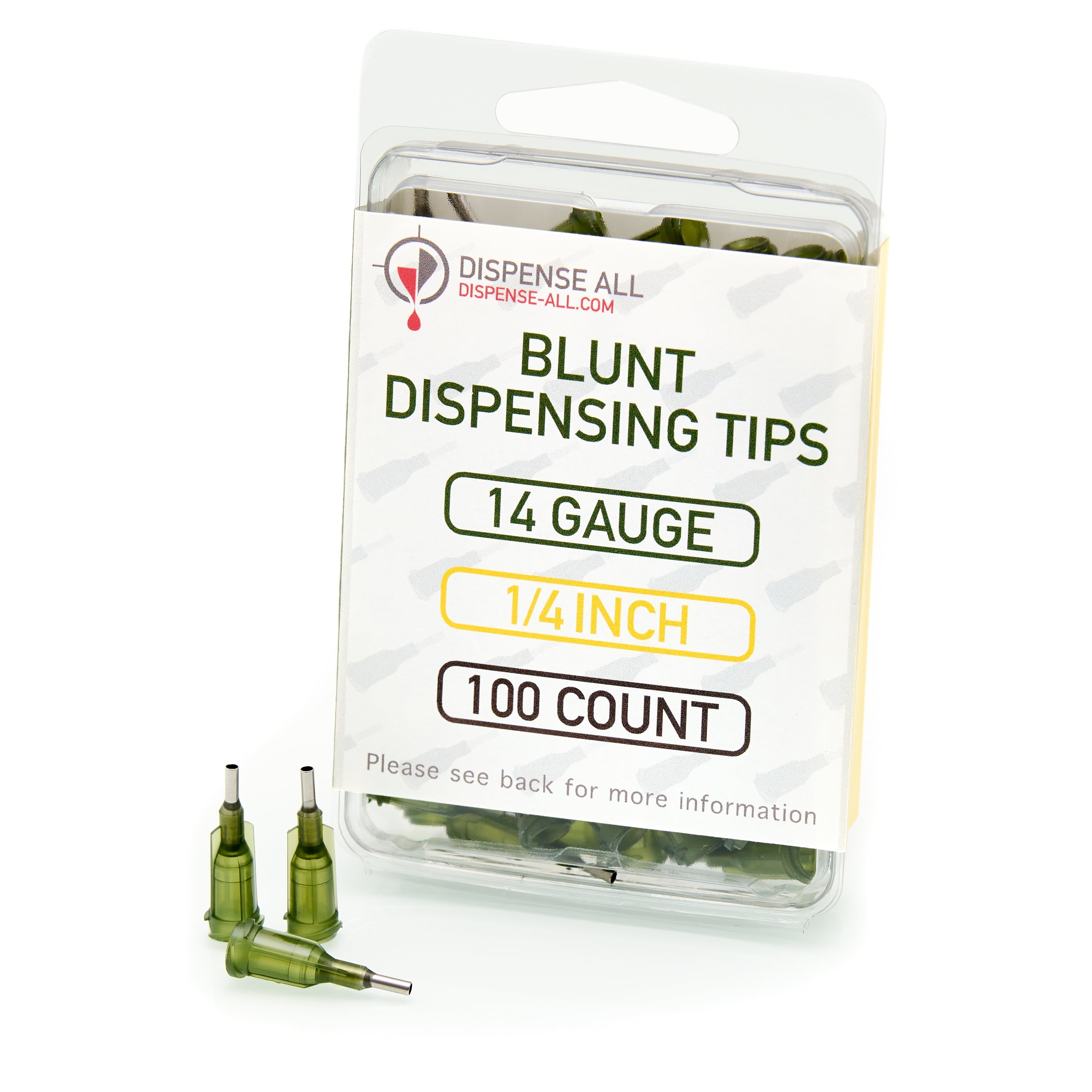 Dispense All - 14 Gauge 1/4 Inch Blunt Tipped Dispensing Needle, Luer ...