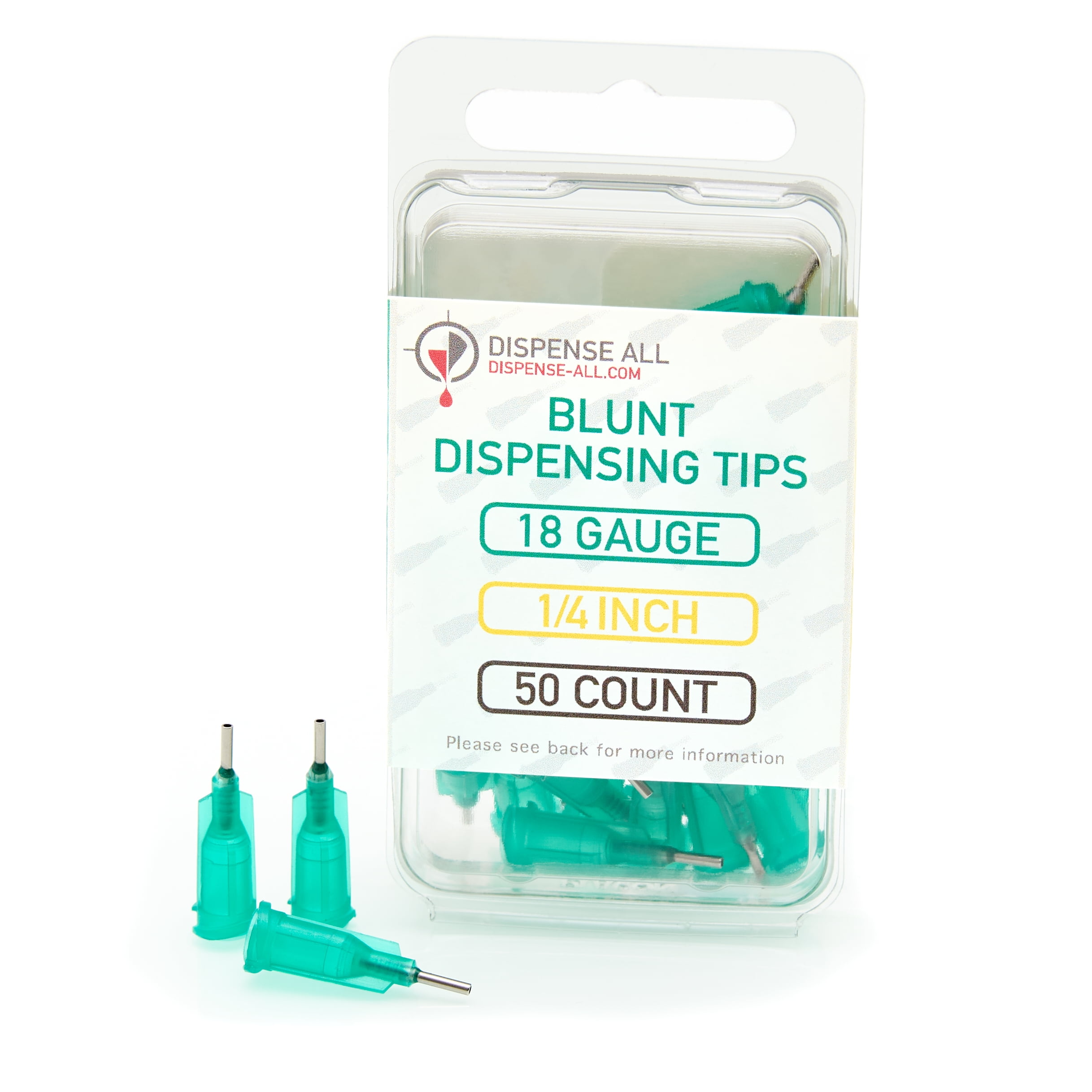 Dispense All - 18 Gauge 1/4 Inch Blunt Tipped Dispensing Needle, Luer ...