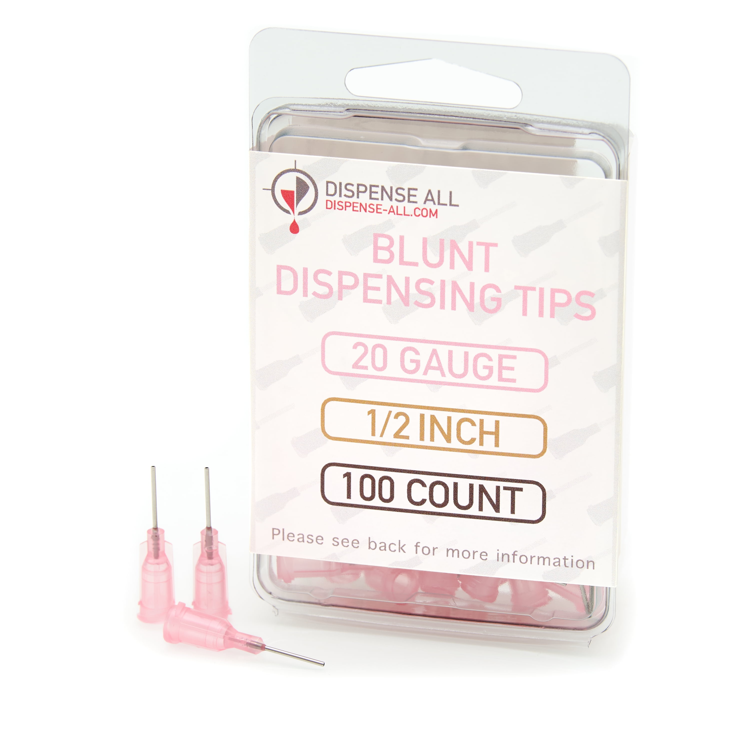 Dispense All - 20 Gauge 1/2 Inch Blunt Tipped Dispensing Needle, Luer ...