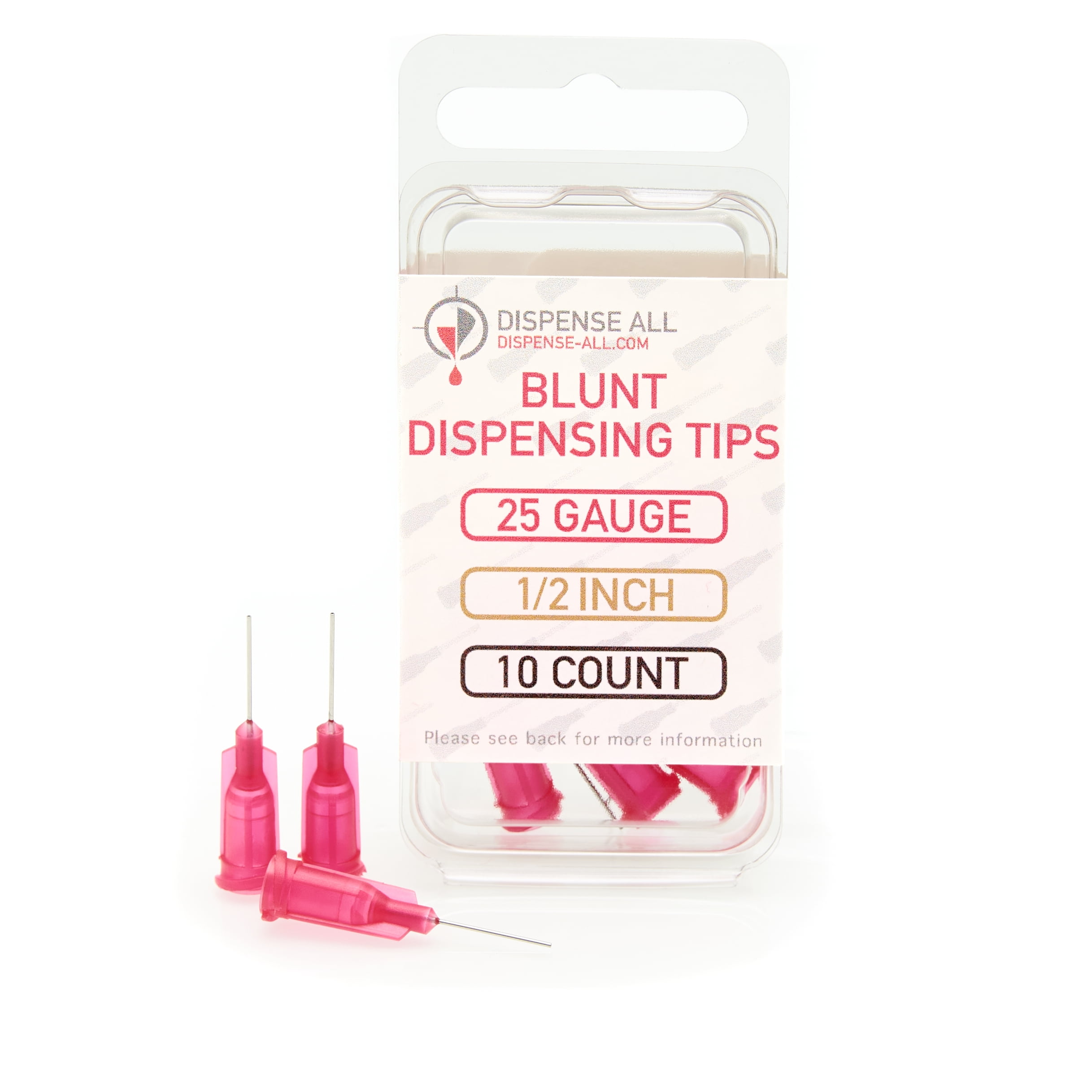 Dispense All - 25 Gauge 1/2 Inch Blunt Tipped Dispensing Needle, Luer ...