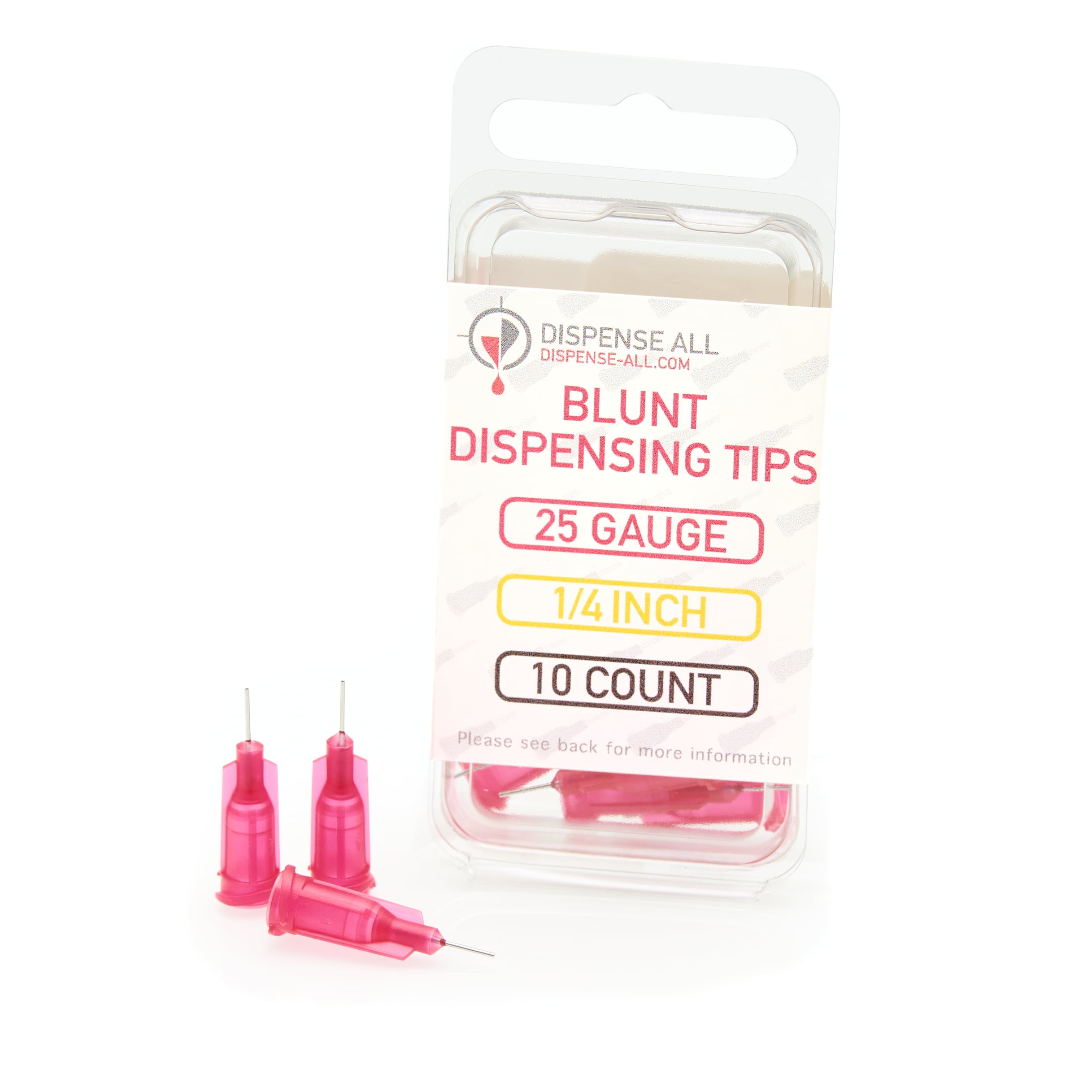 Dispense All - 25 Gauge 1/4 inch Blunt Tipped Dispensing Needle, Luer ...
