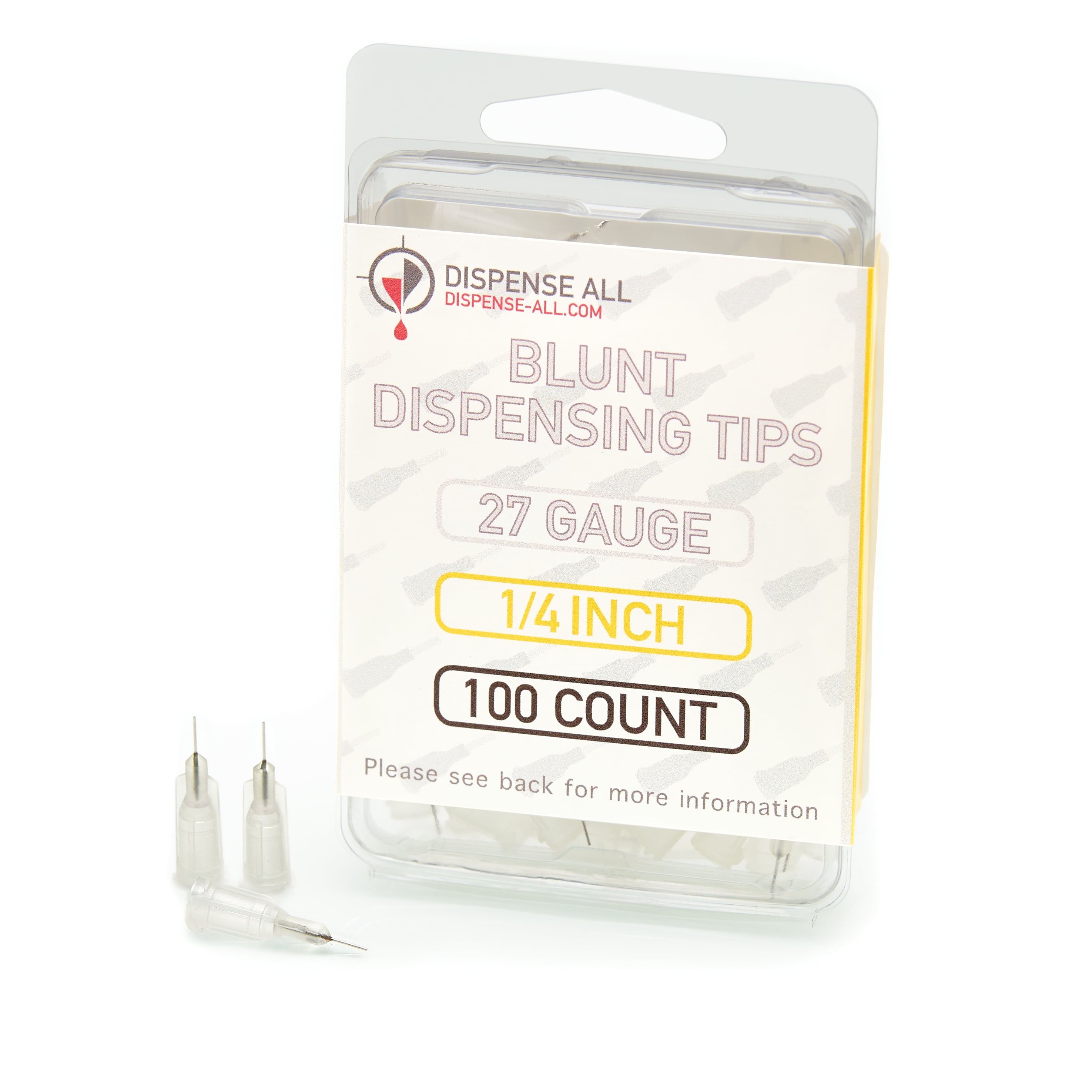 Dispense All - 27 Gauge 1/4 Inch Blunt Tipped Dispensing Needle, Luer ...