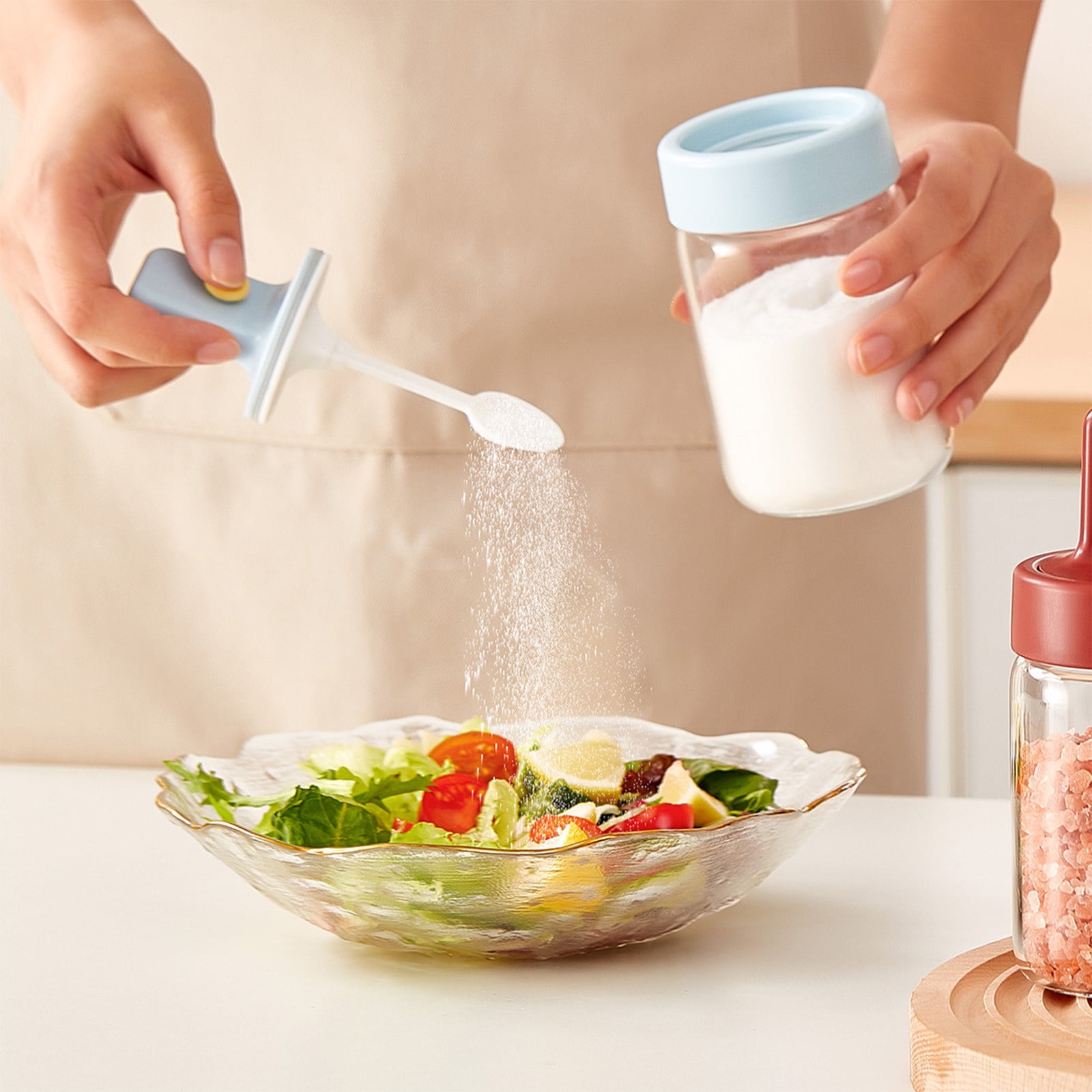 Dispenser Bottle Deals! ESULOMP Kitchen Seasoning Containers Glass ...