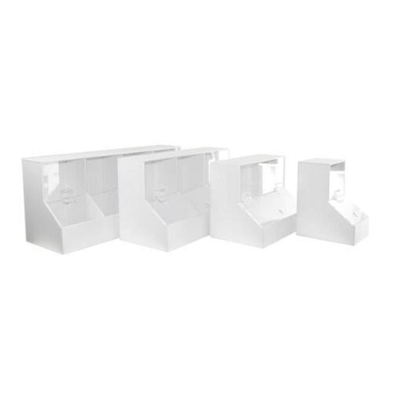 Dispensing Bin with 3 Compartments & Removable Lid, White - Large ...