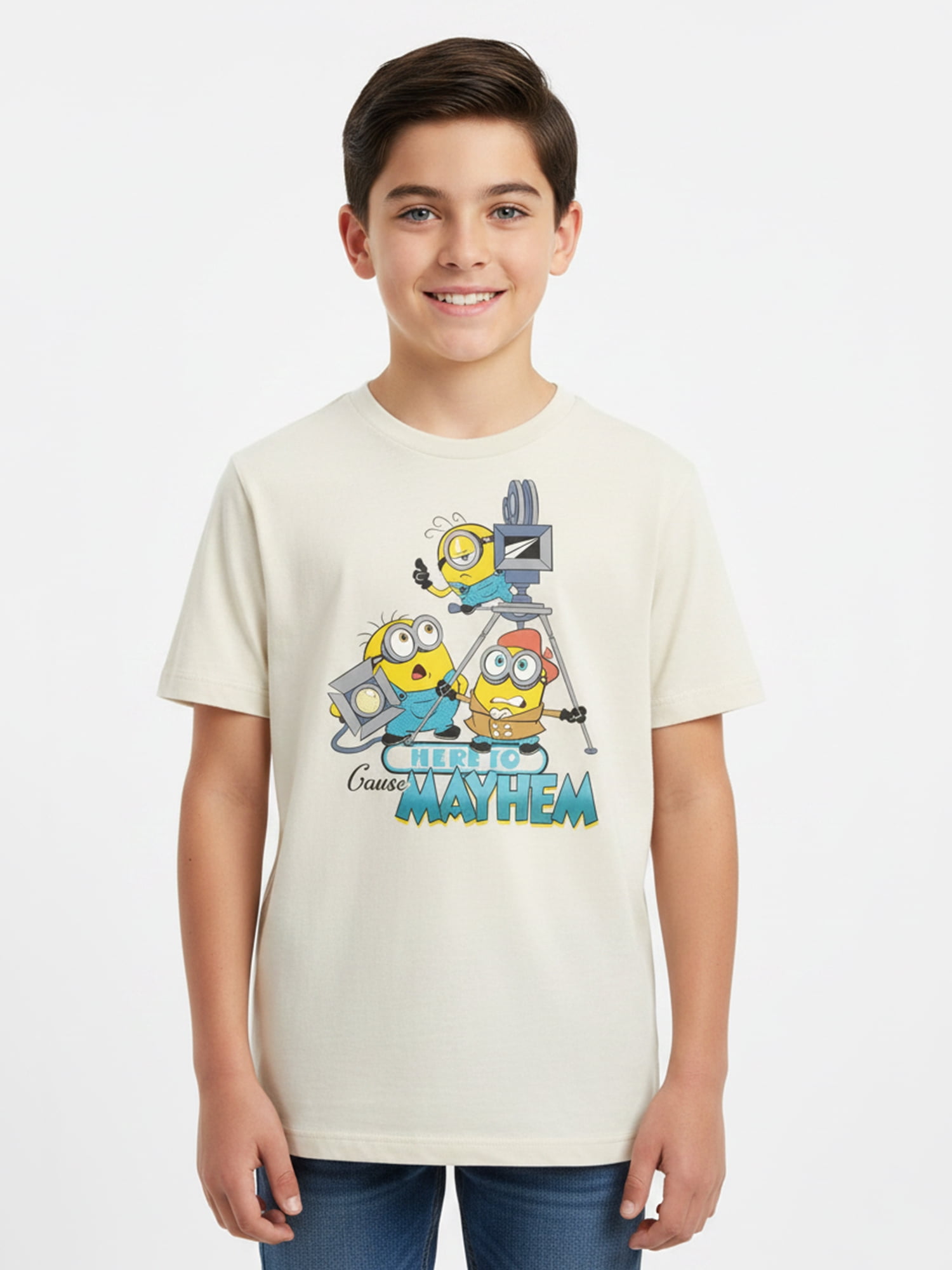 Dispicable Me Boys' Graphic Tee with Short Sleeves, Minion Mayhem ...