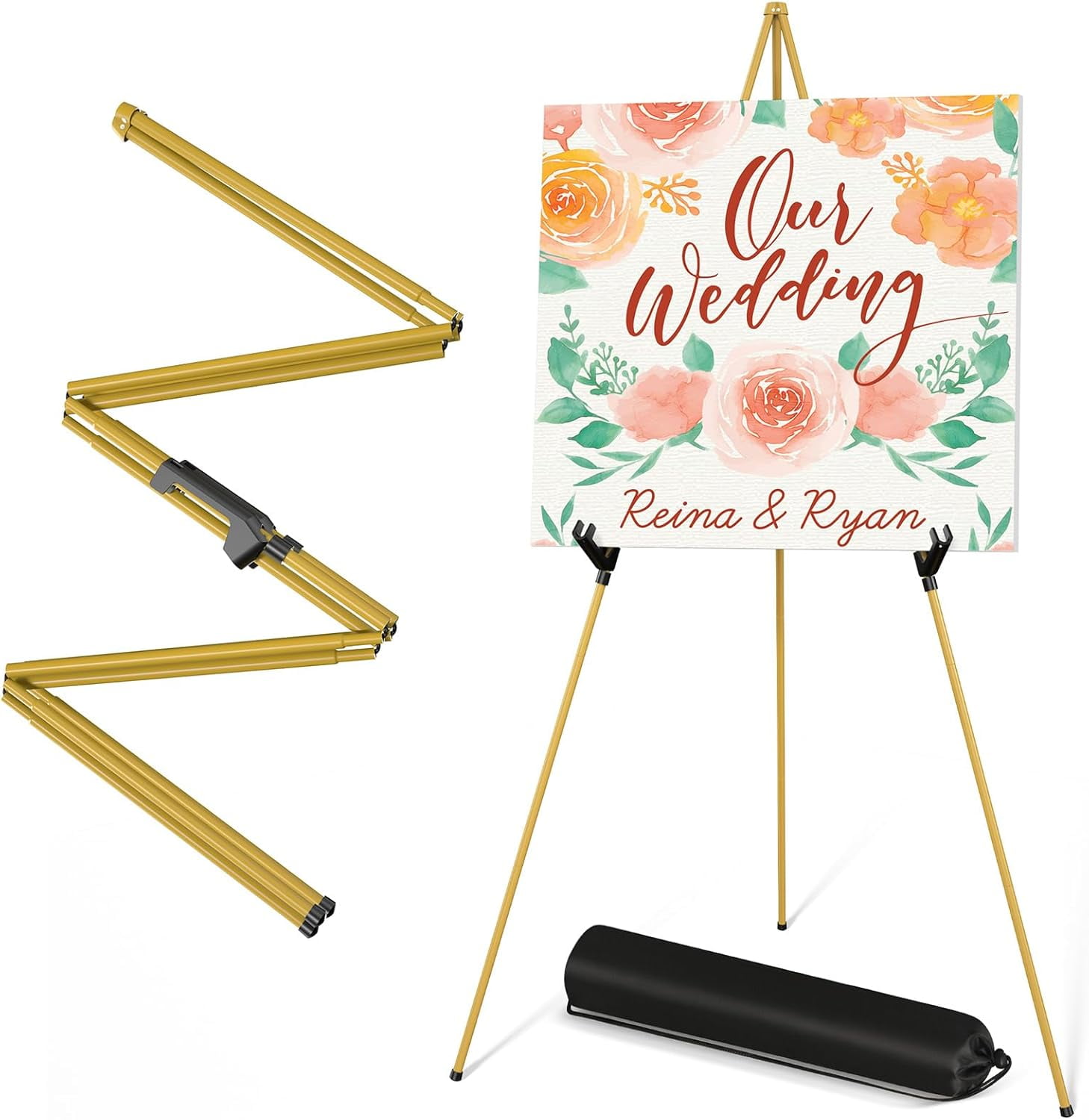 Display Black Easel Stand for Wedding Sign - Artist Instant Tripod ...
