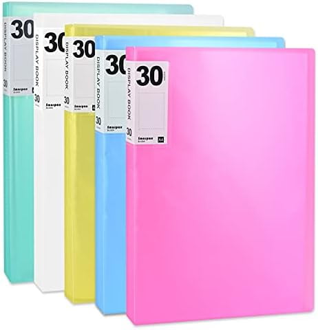Display Book Binder with Plastic Sleeves 5 Pack Presentation Book Art ...