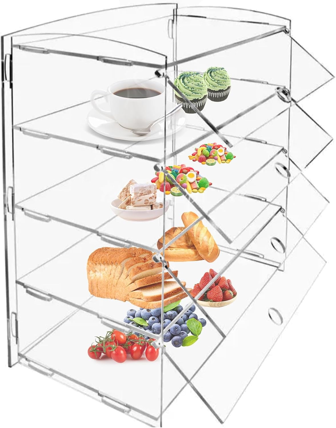 Display Box Bakery Pastry Display Case Donut Display Shelf Cake Cupcake ...