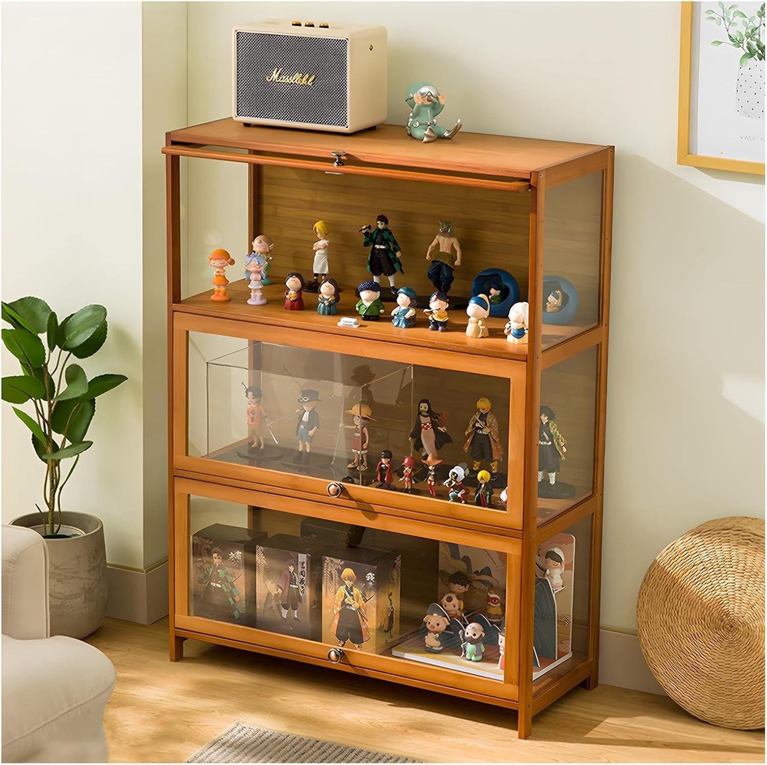 Display Cabinet with Acrylic Doors for Collectibles 4 Tier 3 Tier Small ...