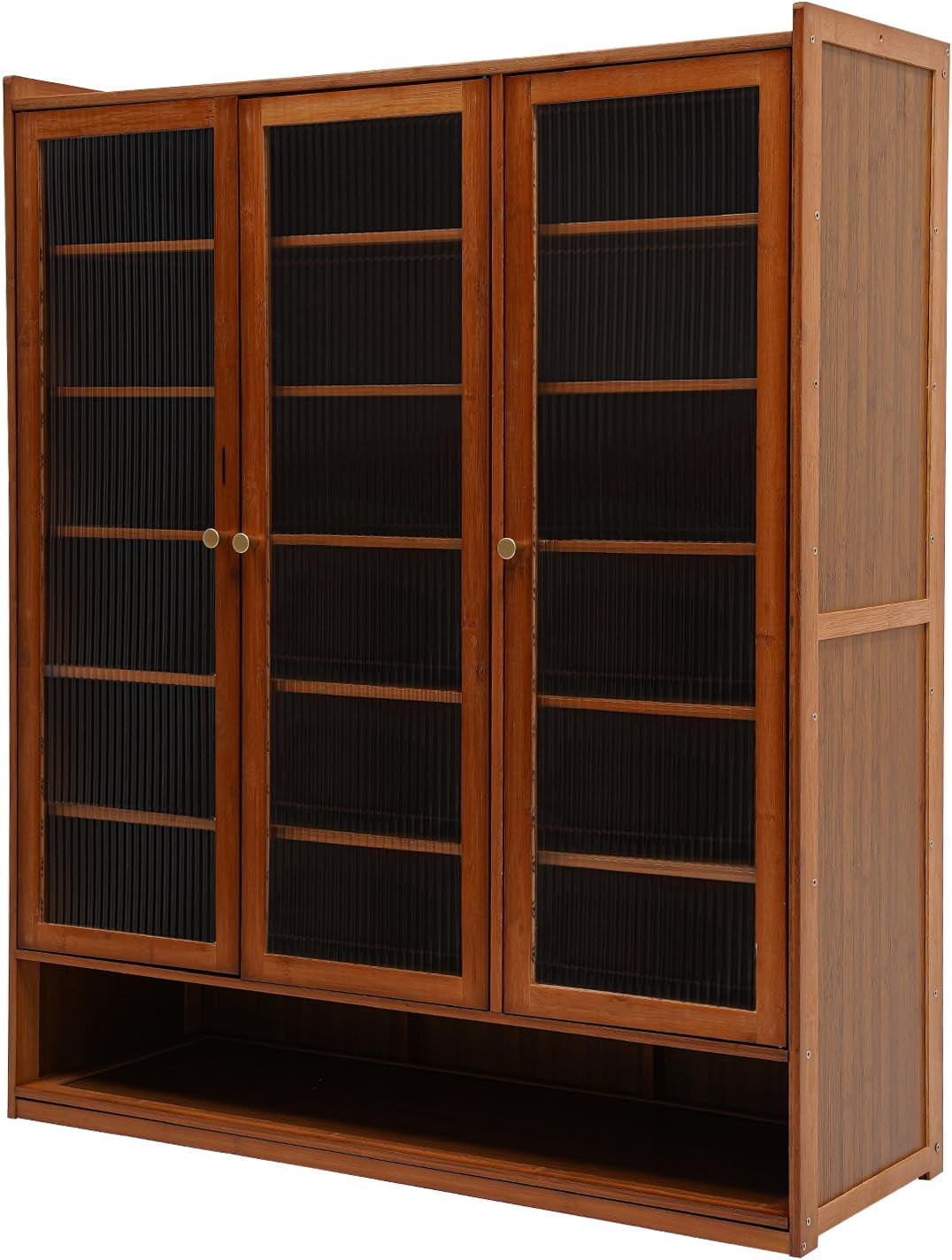 Display Cabinet with Translucent Doors, 8 Tier Shoe Rack & Storage ...