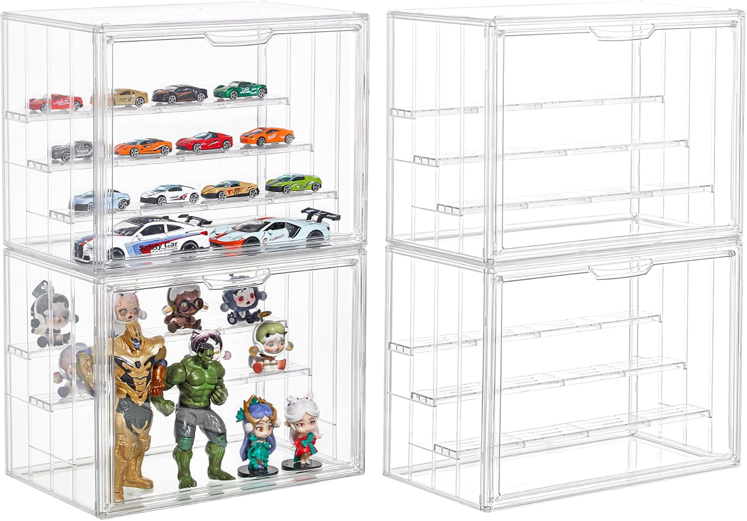 Display Case for Collectibles 4 Layer Updated Adjustable Acrylic ...
