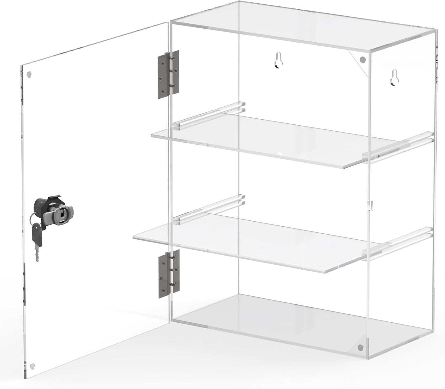 Display Case with Lock Key Removable 3 Tier Clear Countertop Display ...