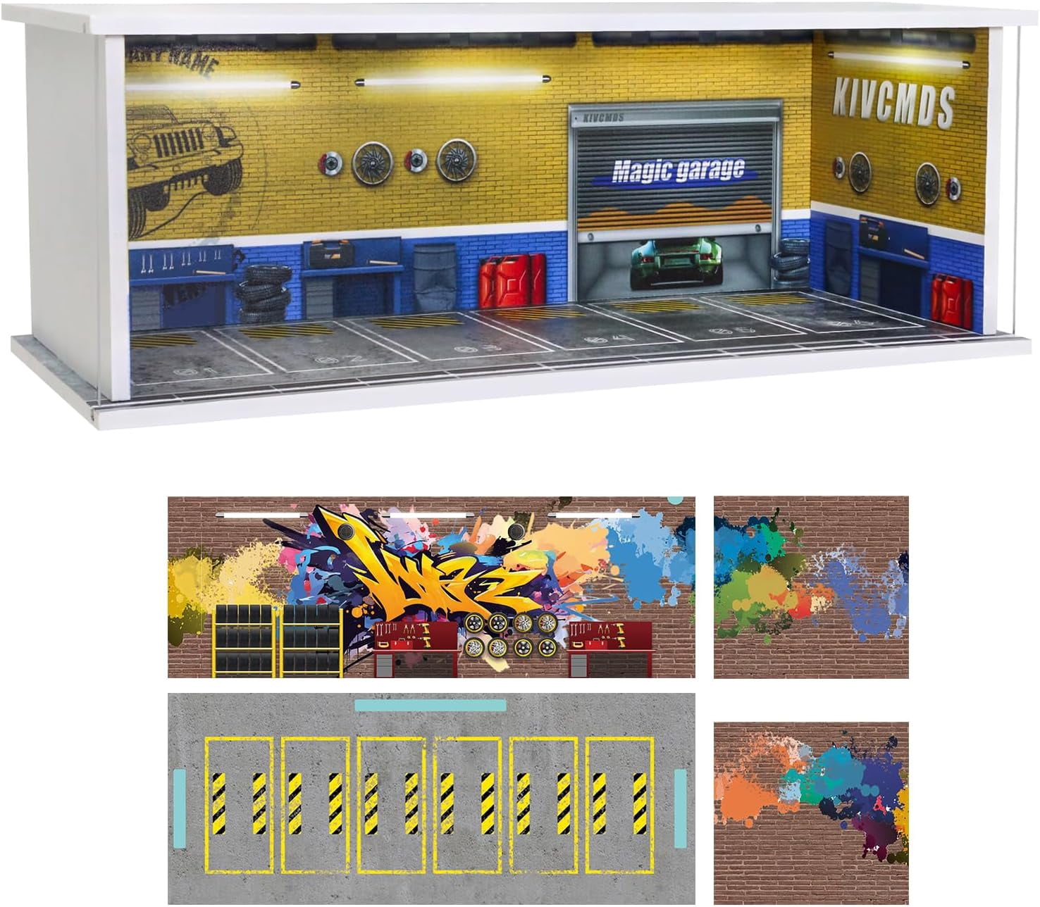 Display Case for Hot Wheels, 1/64 Scale Matchbox Car Storage, LED Light ...