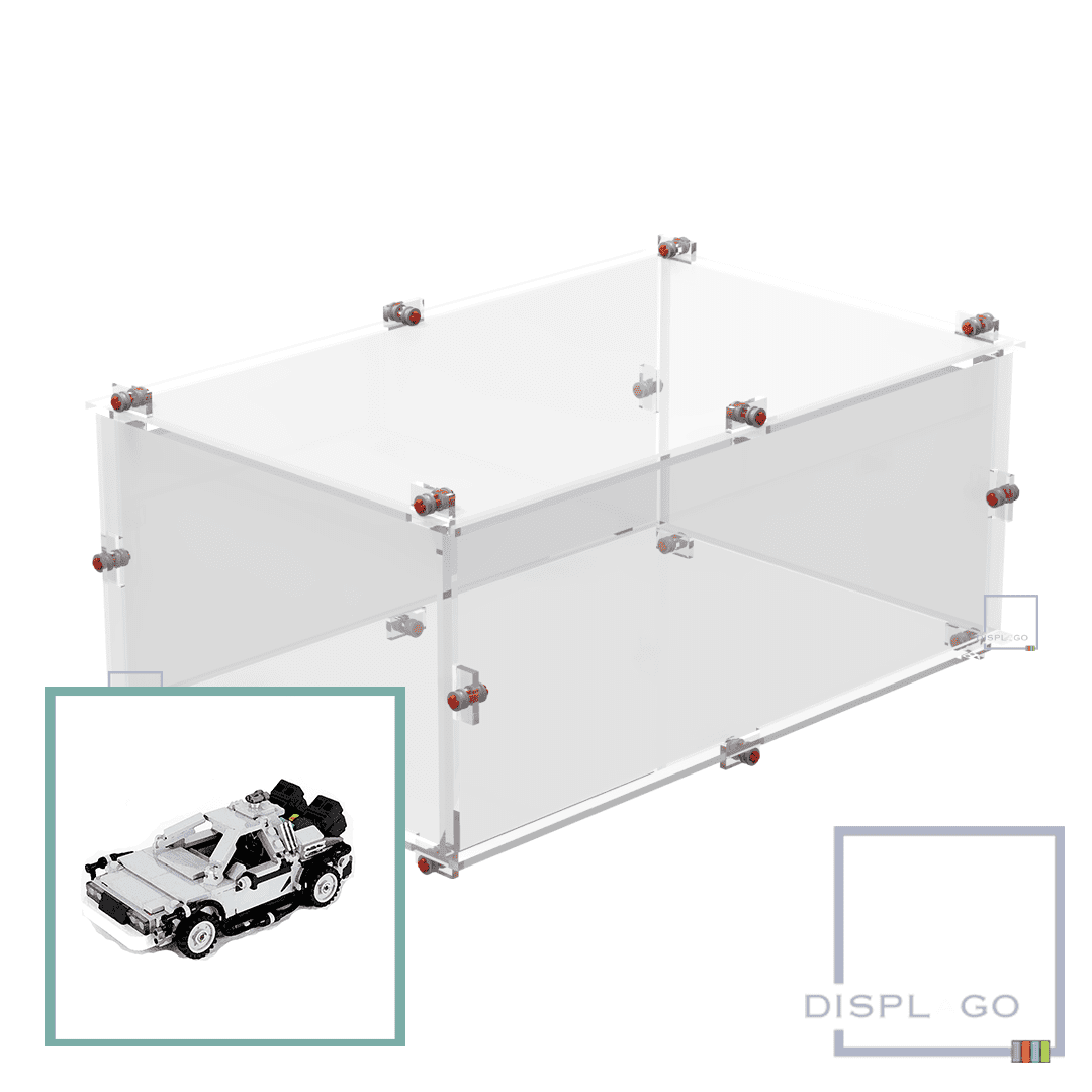 Display Case for LEGO® 21103 DeLorean™ Time Machine™ (Clear base ...