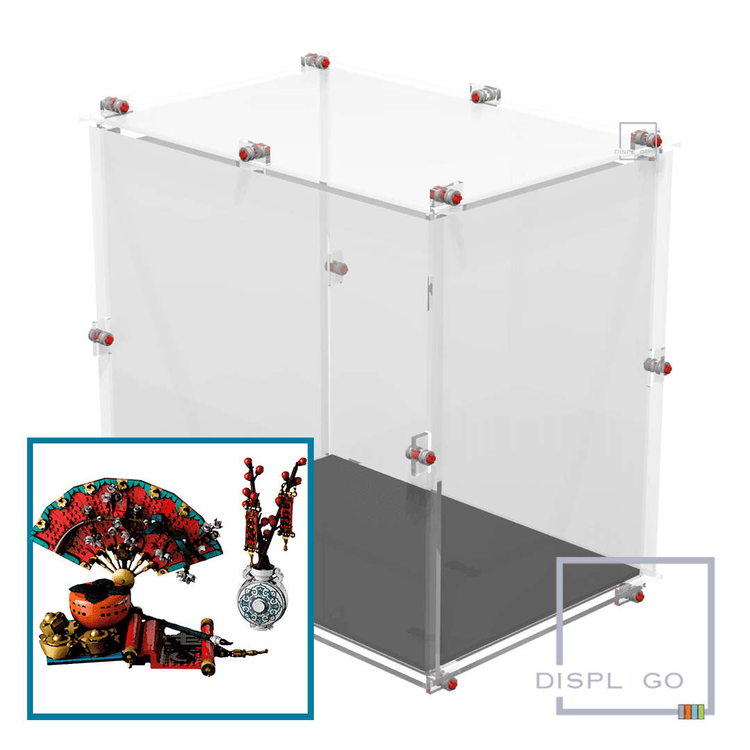 Display Case for LEGO® 80117 Chinese New Year Good Fortune (Black base ...