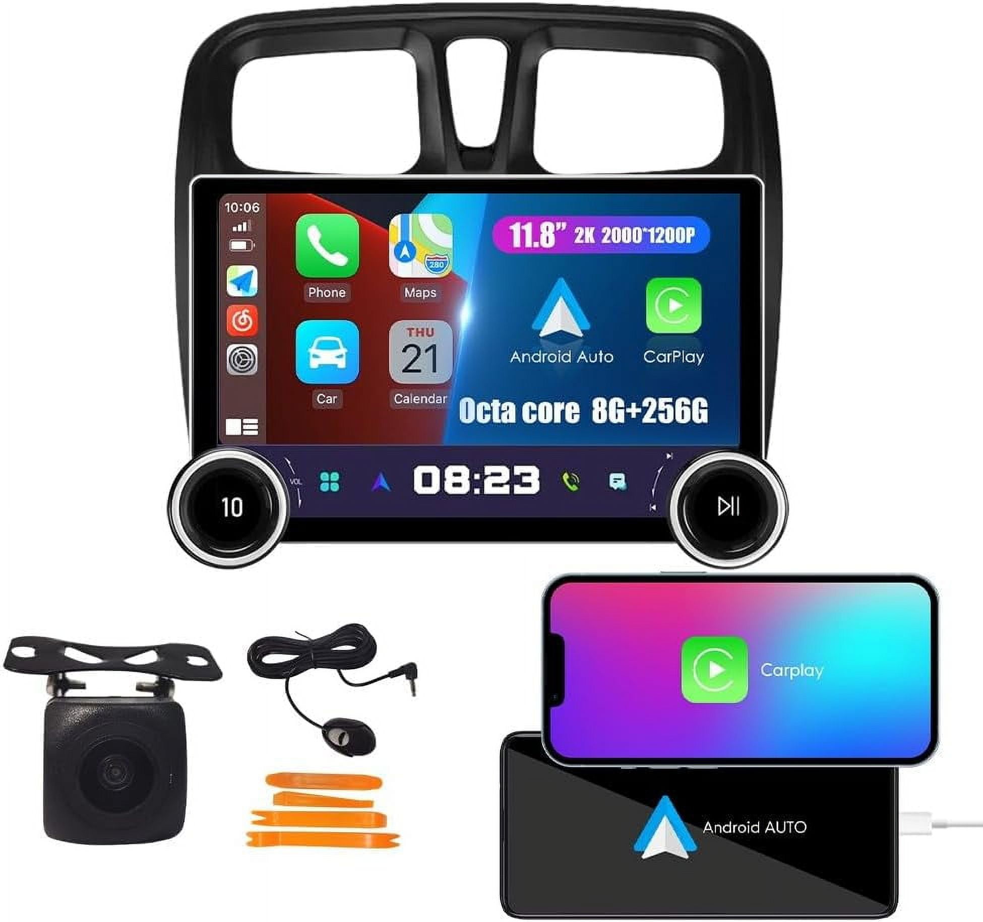 Display Knobs CarPlay/Android Auto Autoradio Android AM/FM Radio Car ...