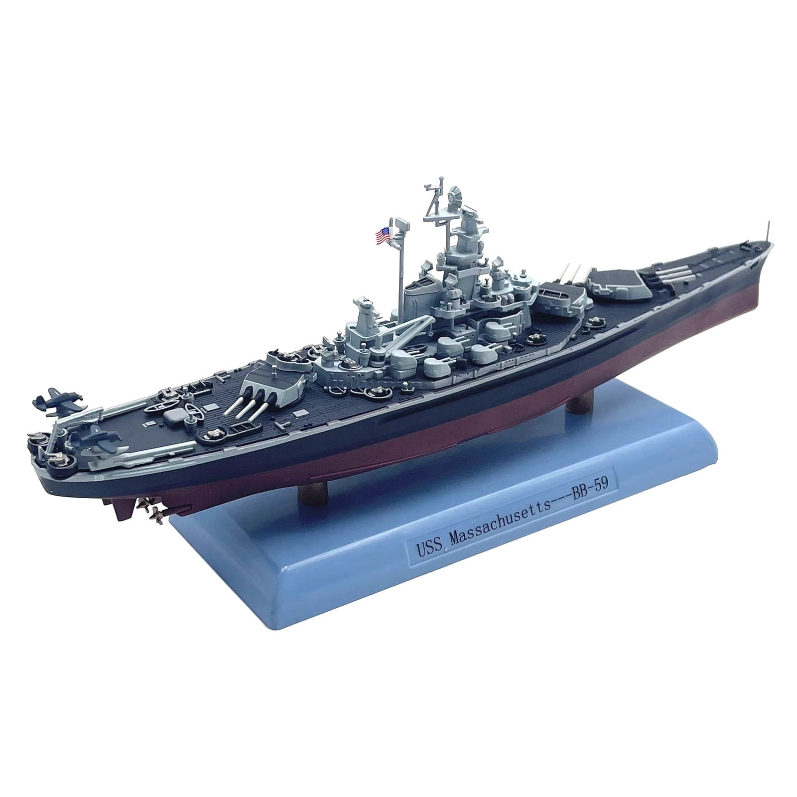 Display-Ready WWII Battleship Model USS Massachusetts BB-59 in 1:1000 ...