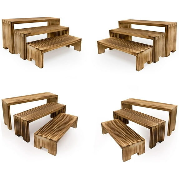 Display Riser Wood Risers Cupcake Stand 3 Tier Racks Decorative ...