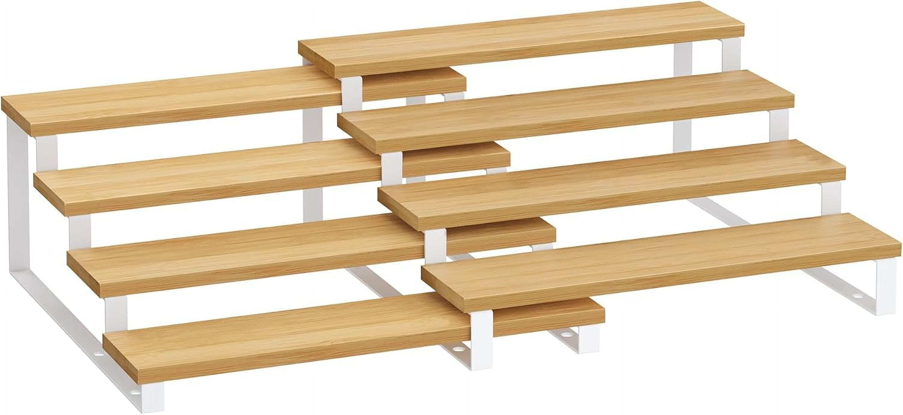 Display Risers, Set of 2 Engineered Wood Perfume Organizer Stand, 4 ...