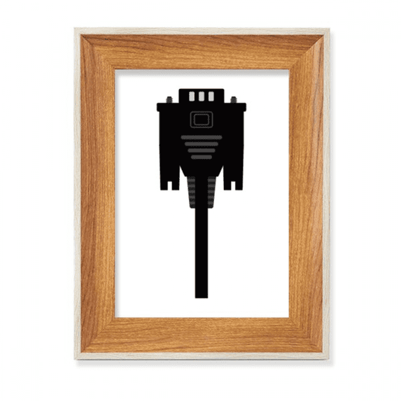 Display Screen Cable Black Plug Desktop Wooden Photo Frame Display ...