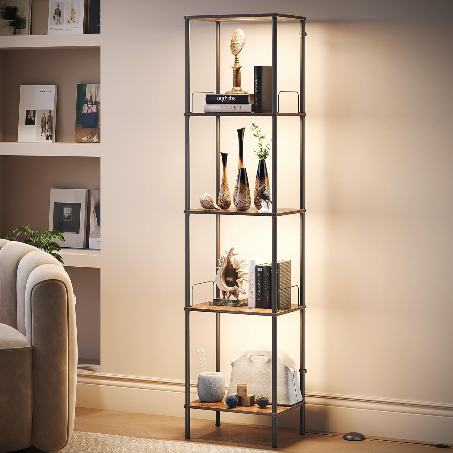 Display Shelf with Dimmable Lights Lighted Display Cases for ...