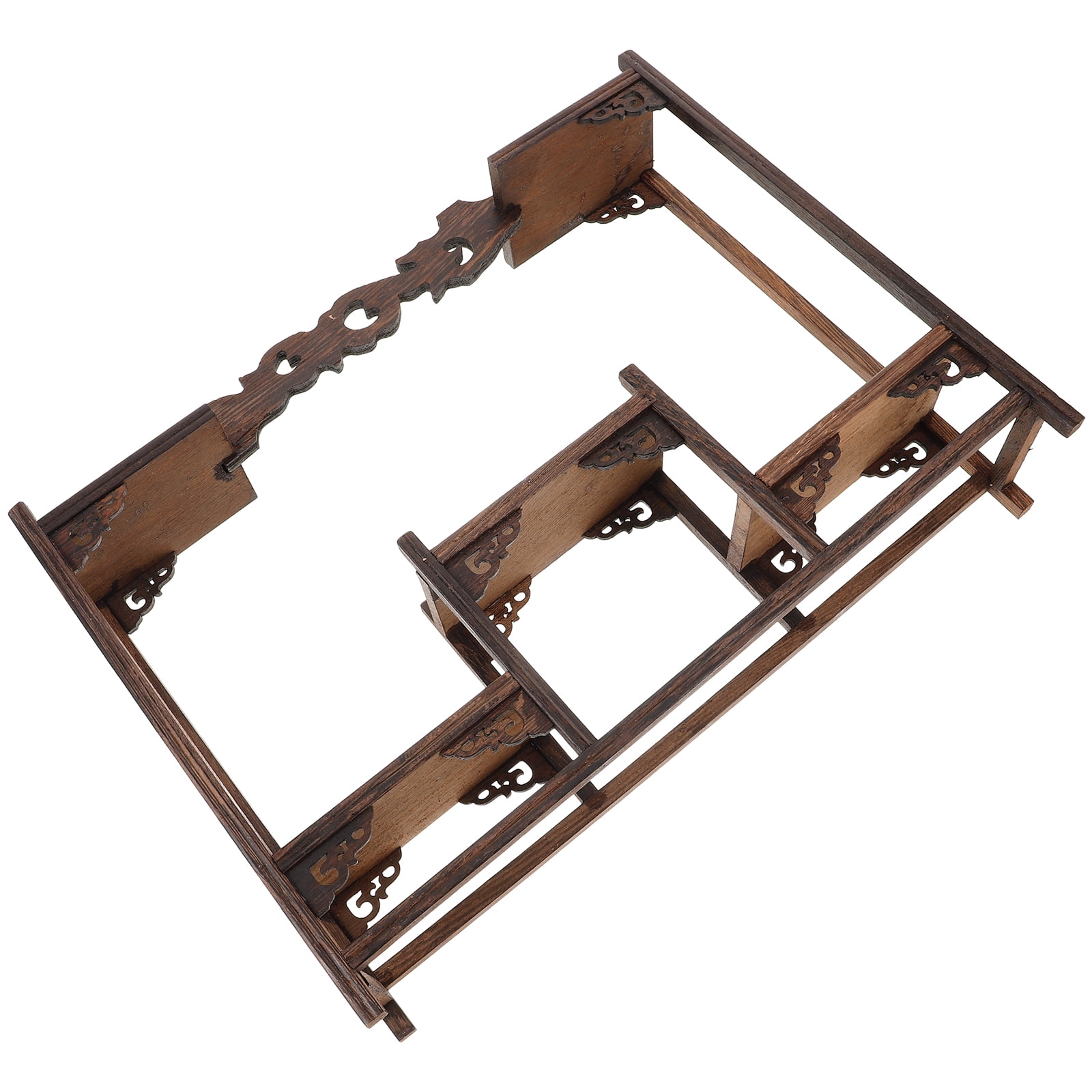 Display Shelf Riser Organizer Storage Shelves Antique Rack Showcase ...