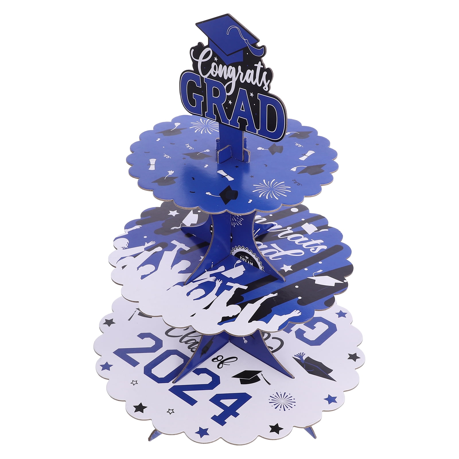 Display Shelves Storage Three-tiered Cake Stand Graduation Cupcake ...