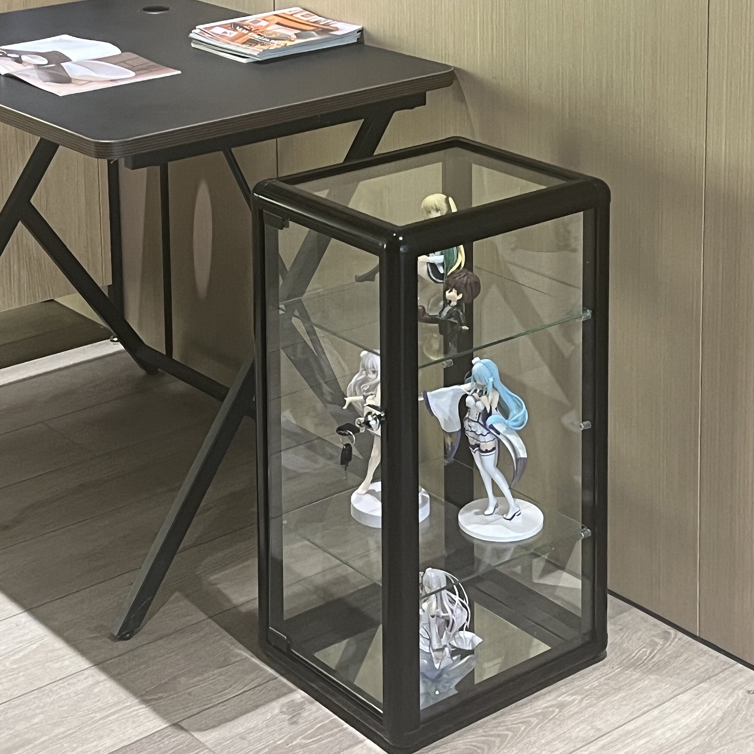 Display Shelves Tempered Glass Counter Top Display Showcase with ...