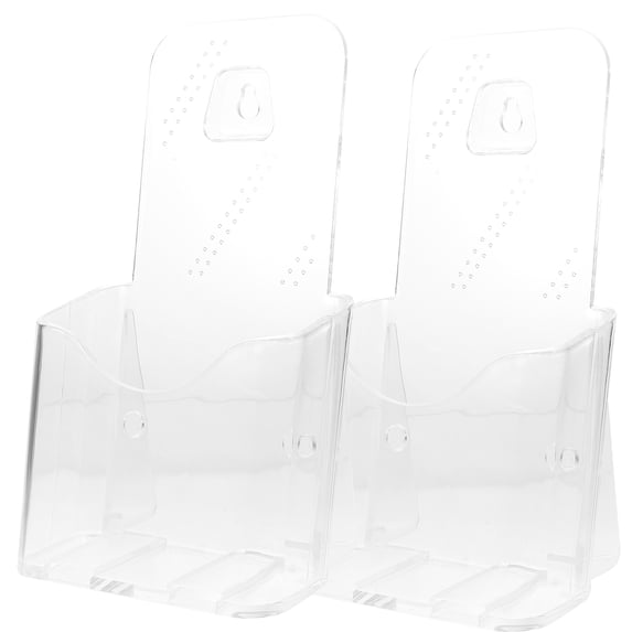Display Stand 2 Pcs Pamphlets Desk File Organizer Desktop Transparent ...