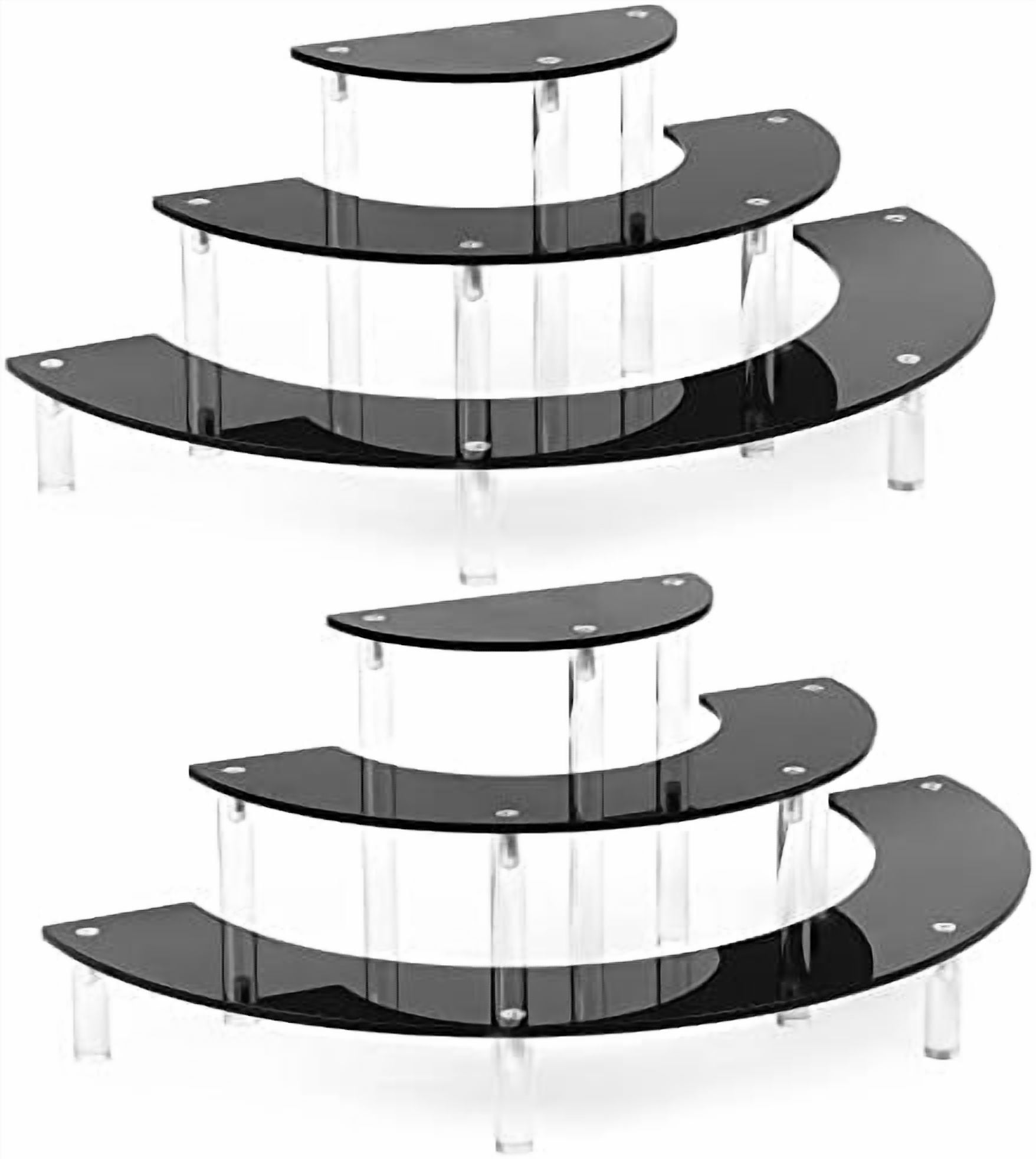 Display Stand Shelf For Pop Figure, 3 Tier Black Acrylic Cupcake Stand ...