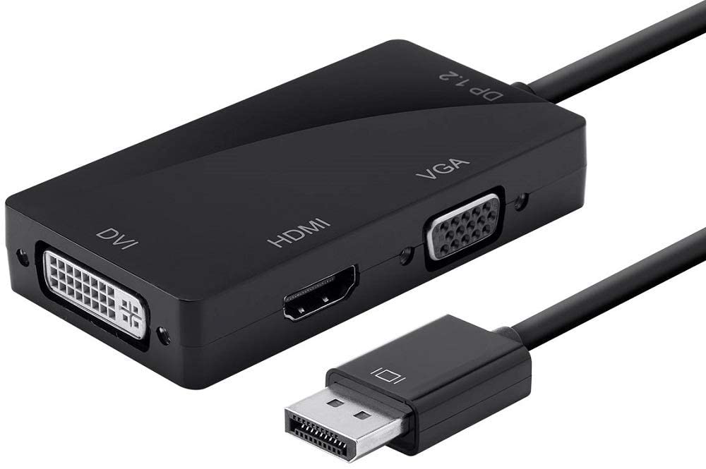 DisplayPort 1.2a to 4K HDMI, Dual Link DVI, and VGA Passive Adapter, Black (112802) - Walmart.com