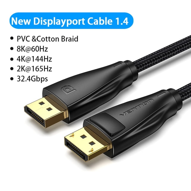 DisplayPort 1.4 Cable 8K 60Hz 4K HDR 165Hz Display Port Audio Cable for ...