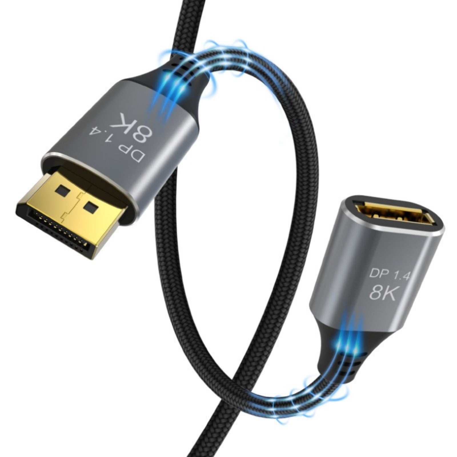 DisplayPort 1.4 Extension Cable Male to Female Extender Support 8K 60Hz ...
