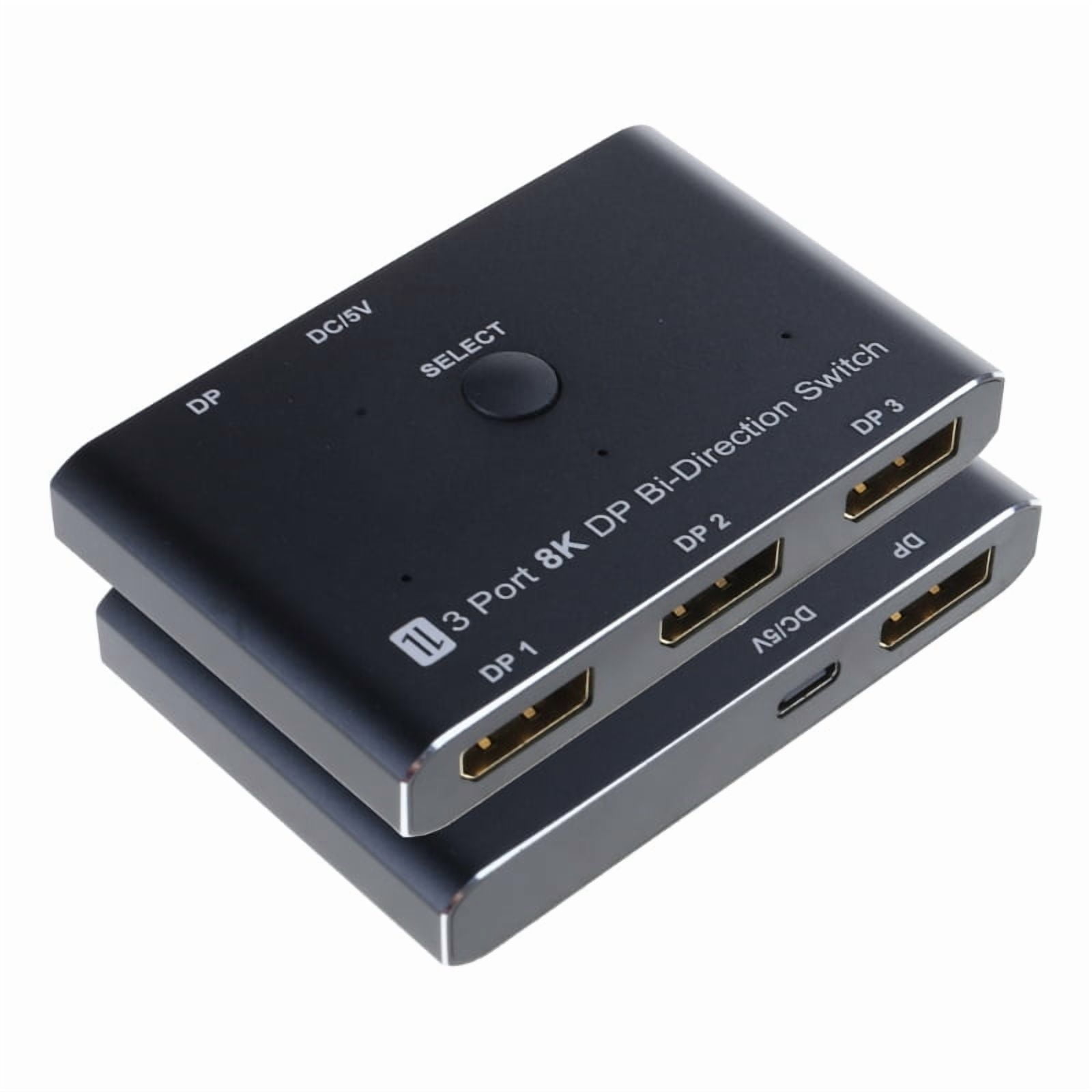 DisplayPort 1.4 Switching Box 8K High Resolution Video Splitter 3 In 1 ...