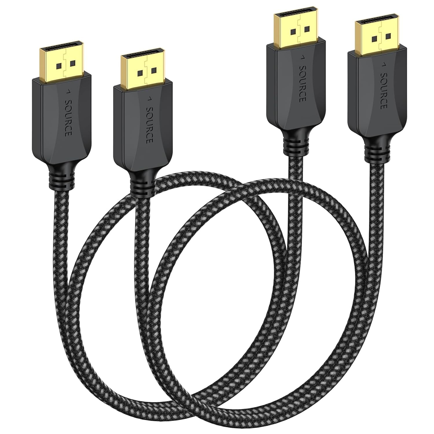 DisplayPort to DisplayPort Cable 3 ft, Braided 2-Pack DP Display Port ...